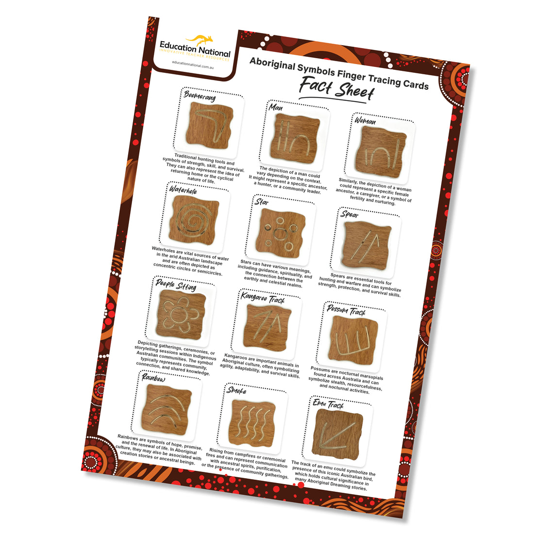 Aboriginal Symbols Finger Tracing Cards