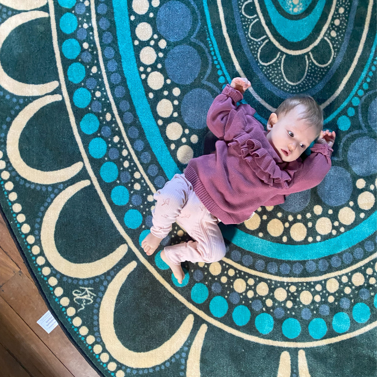 Aboriginal Art Yarning Oval Rug