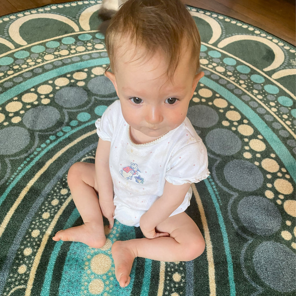 Aboriginal Art Yarning Oval Rug