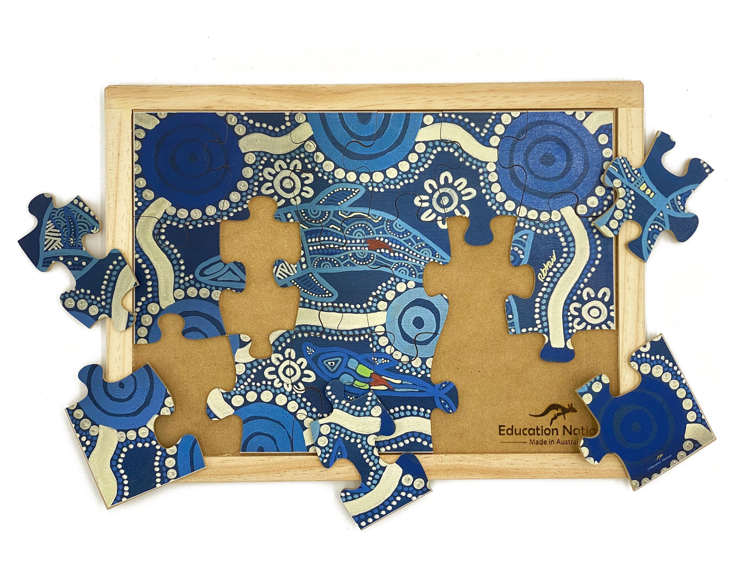 Aboriginal Art Sea Creatures Dreaming Puzzle Set of 4 – Indigenous ...